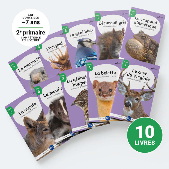 Animaux au Québec – 10 livres documentaires décodables niveau 3